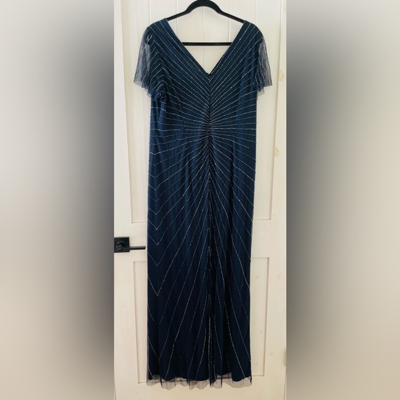 MARINA | Dresses | Marina Navy Maxi Dress With Silver Beaded Accents ...
